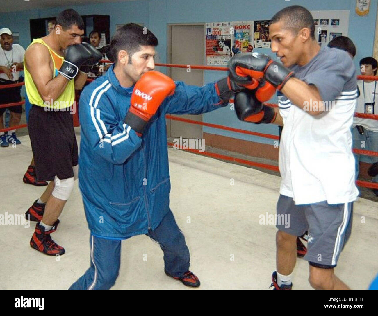 MANILA, Philippines - Three amateur Iraqi boxers practice training at a ...
