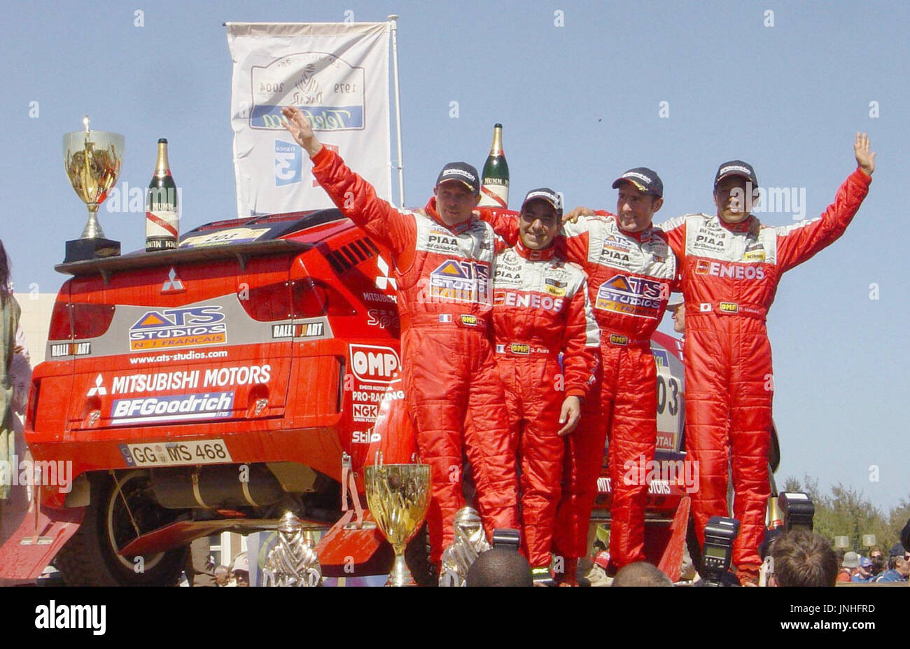 DAKAR, Senegal - French driver Staphane Peterhansel (2nd from R ...