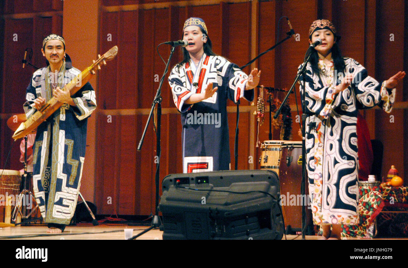 NEW YORK, United States - Japan's indigenous Ainu people sing and play ...