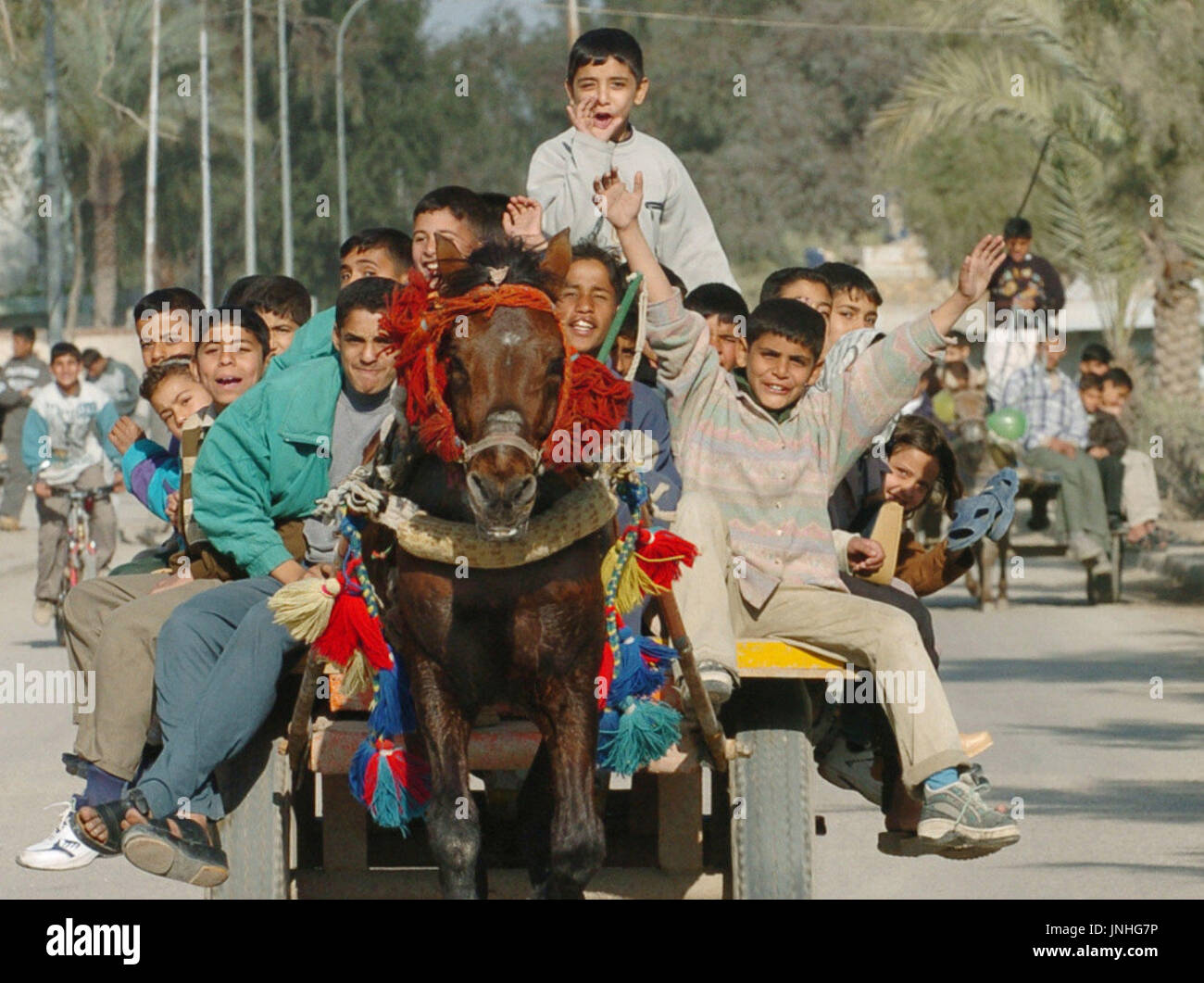SAMAWAH, Iraq - Children compete in a carriage race in a festival in ...