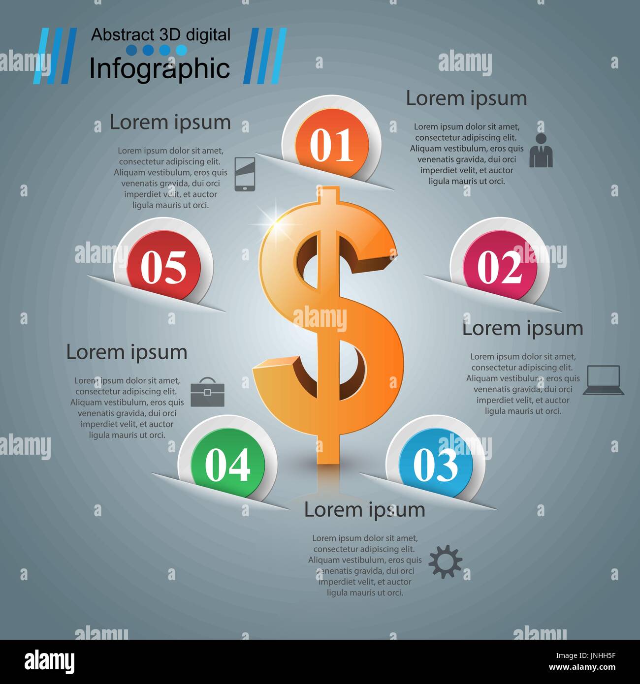 Abstract 3D digital illustration Infographic Stock Vector Image & Art ...