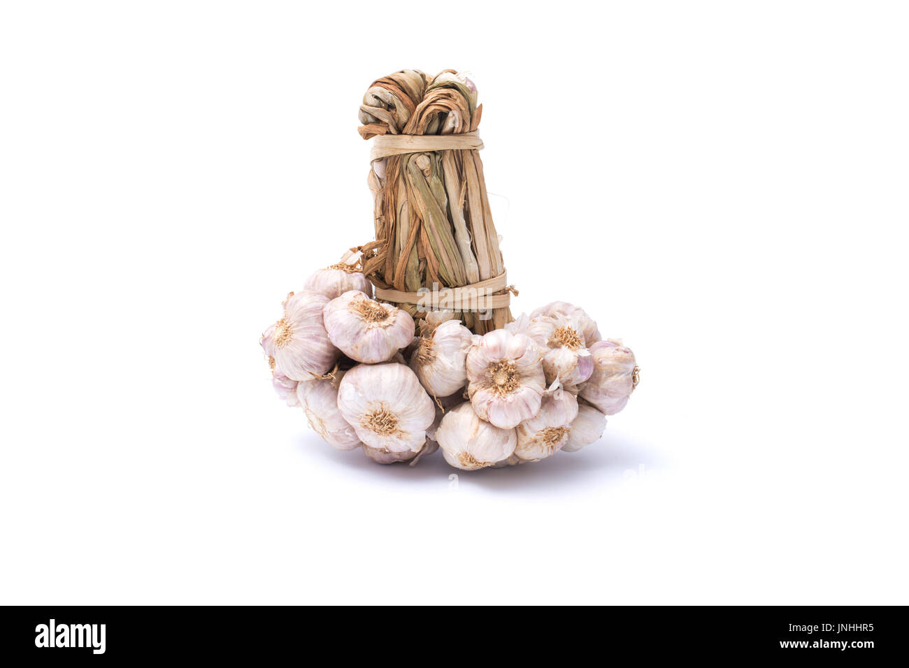 Bunch of garlic isolated on white background Stock Photo - Alamy