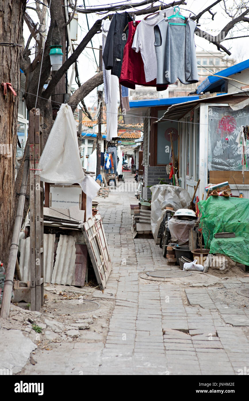 Old streets at the back of Forbidden City, Beijing, China Stock Photo ...