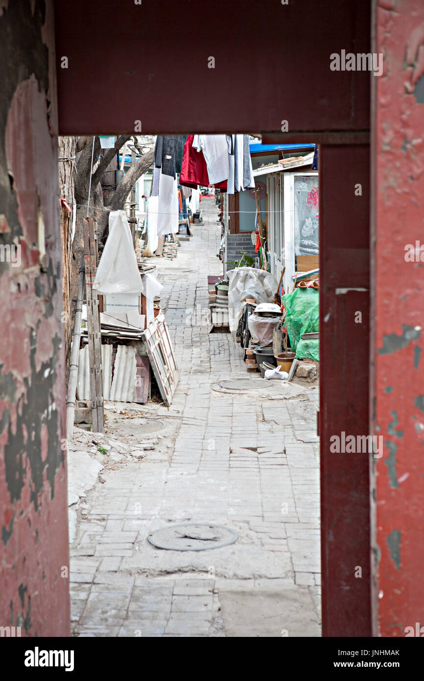 Old streets at the back of Forbidden City, Beijing, China Stock Photo ...