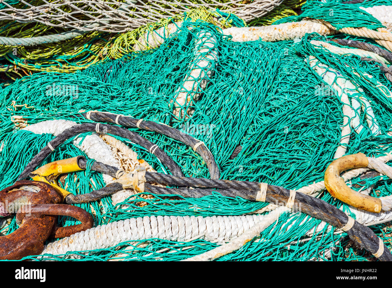 Fishing net background Stock Photo - Alamy