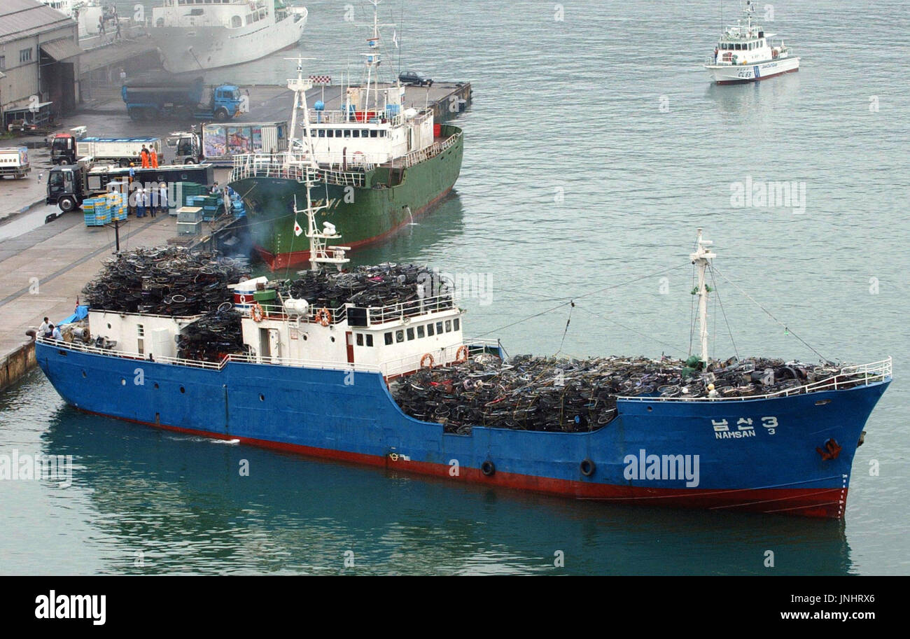 KYOTO, Japan - The 298-ton North Korean freighter Namsan 3A leaves ...