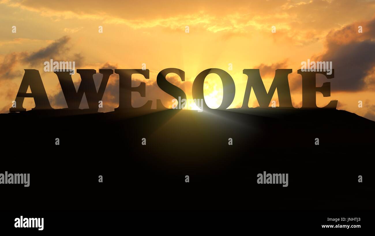 3d sunset word hi-res stock photography and images - Alamy