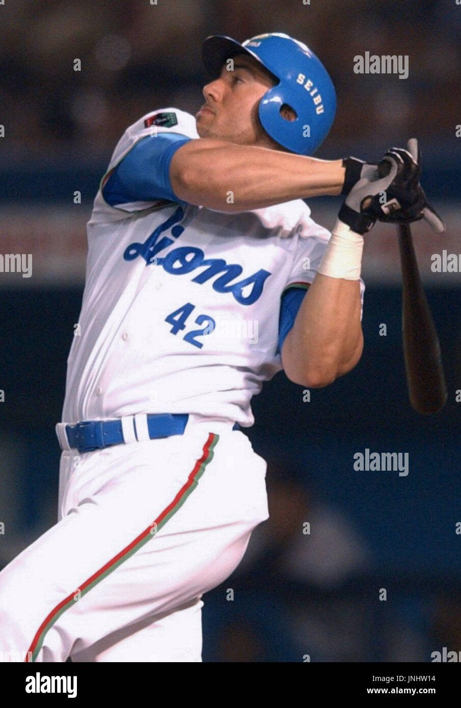 CHIBA, Japan - Seibu Lions slugger Alex Cabrera slams his second home ...