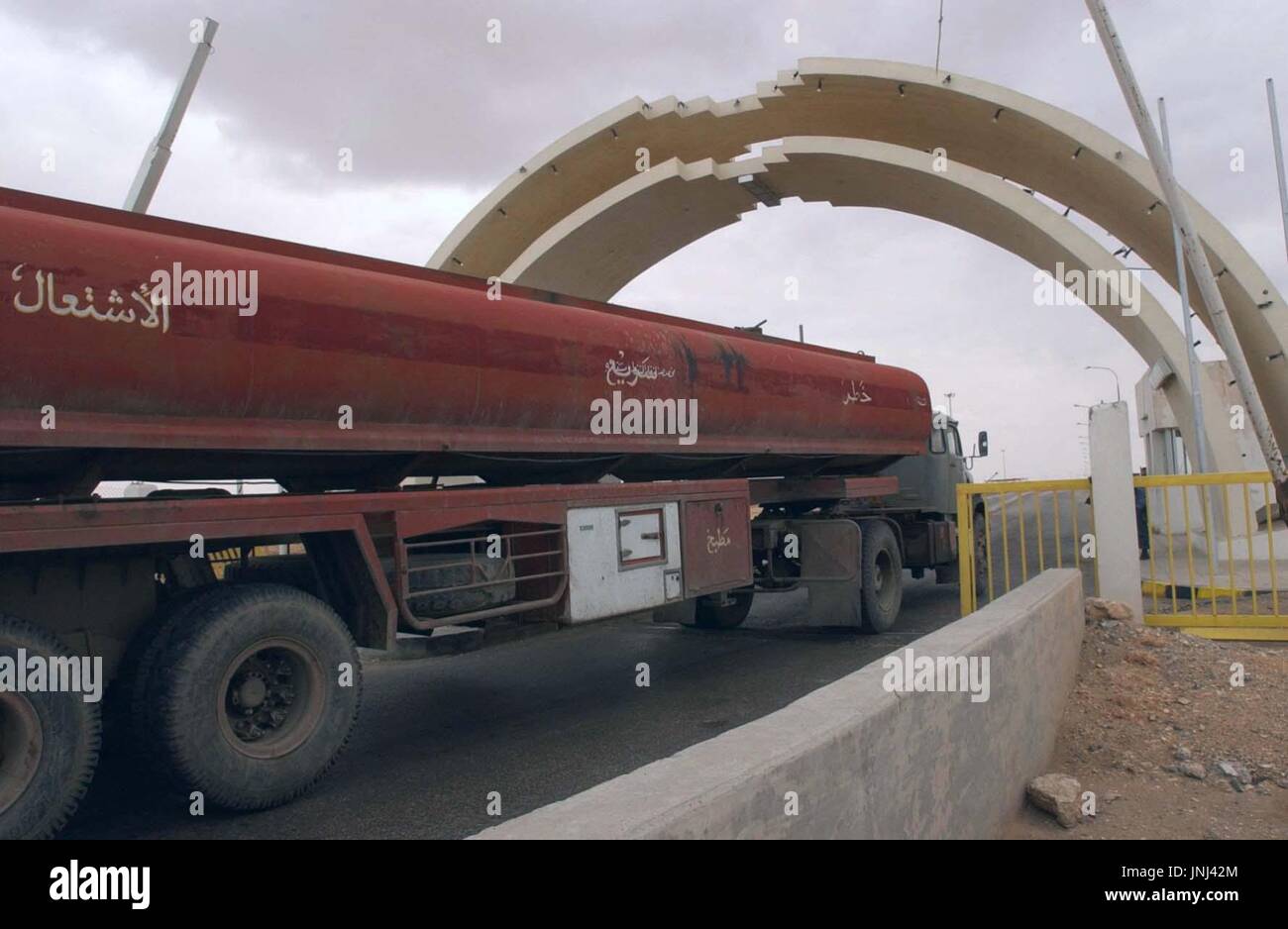 AMMAN, Jordan - A tank lorry passes the Jordanian-Iraqi border ...