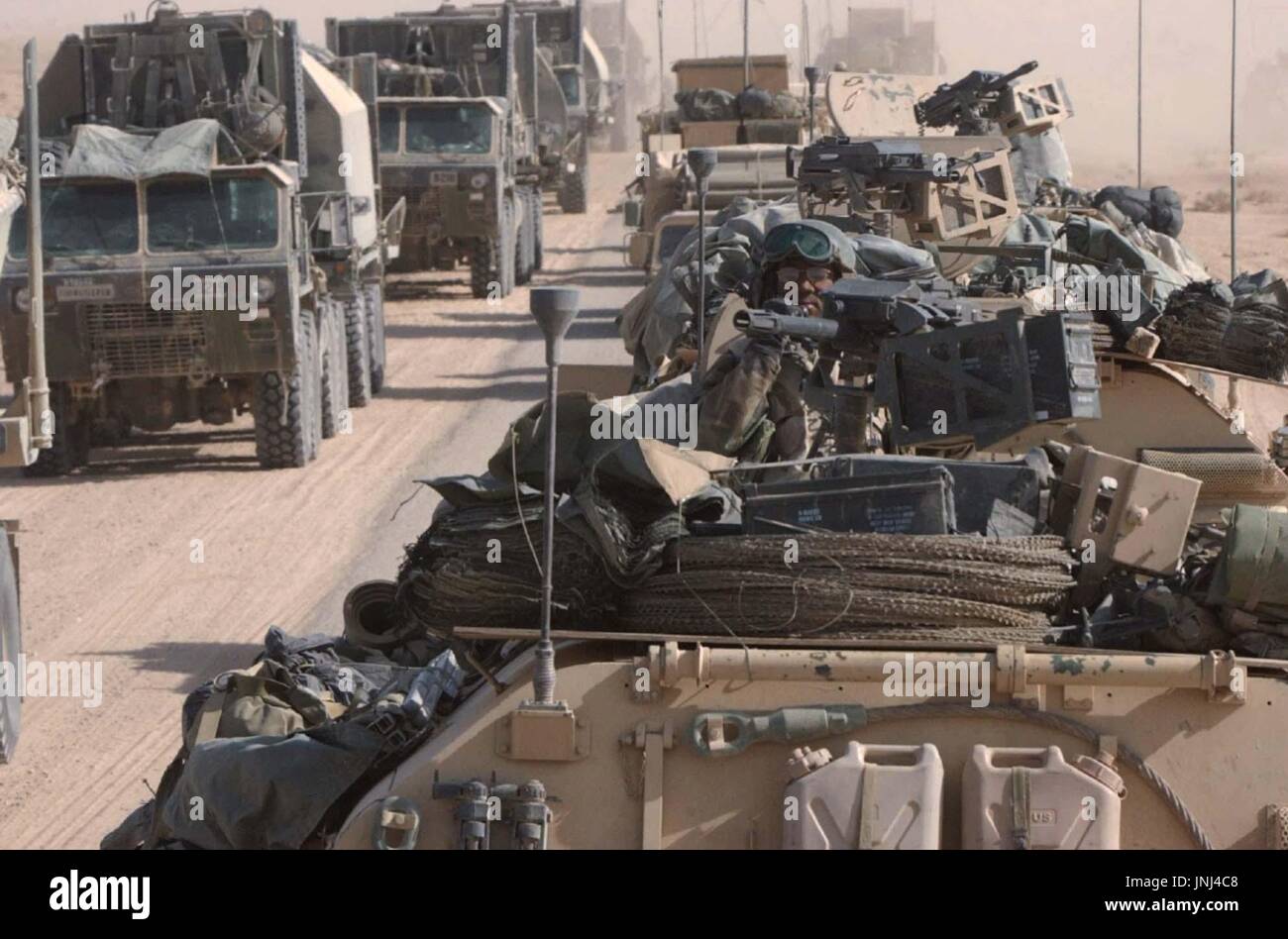CENTRAL IRAQ, Iraq - U.S. Army armored vehicles in a formation head to ...