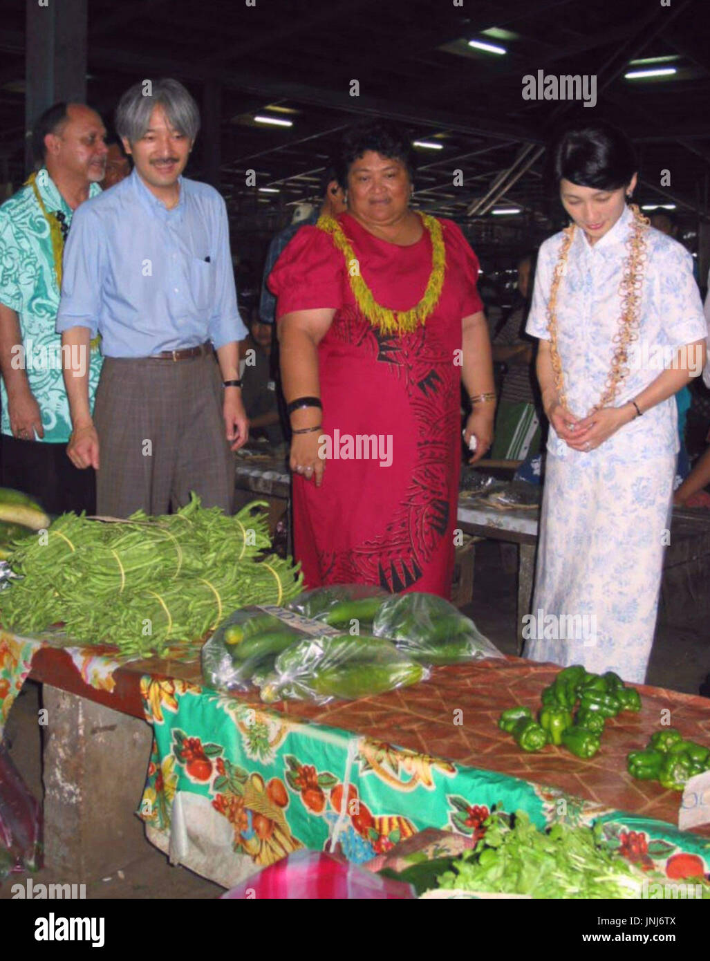 APIA, Samoa - Prince Akishino (2nd from L) and his wife Princess Kiko ...