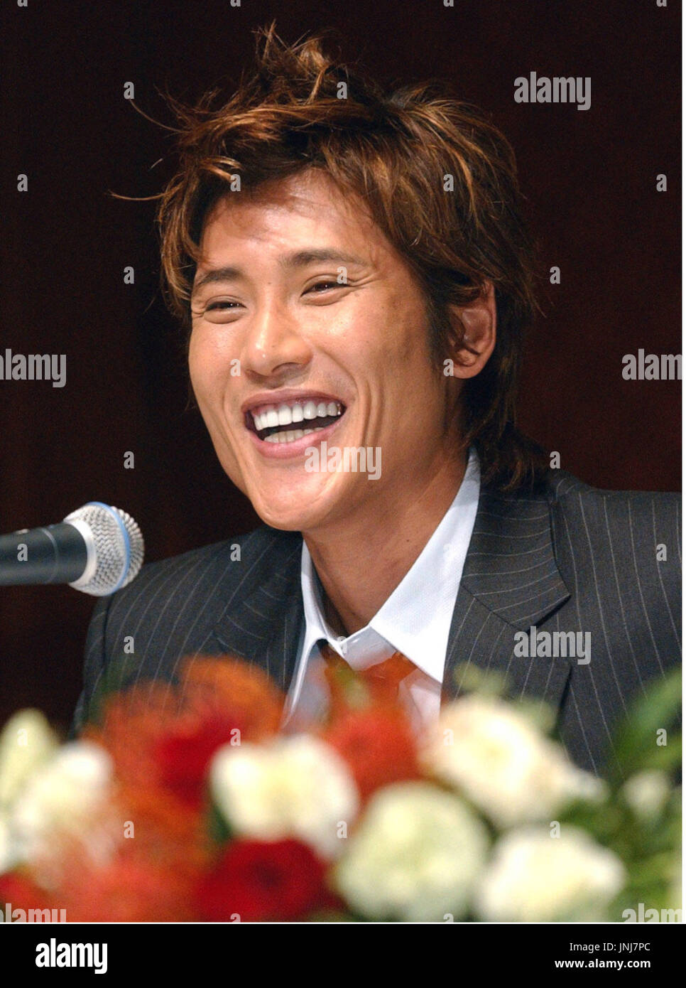 TOKYO, Japan - Former major league outfielder Tsuyoshi Shinjo smiles ...