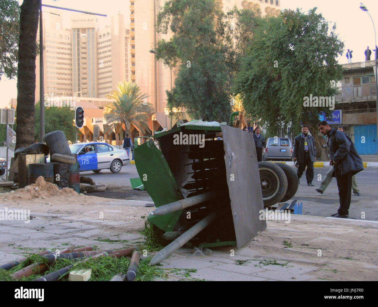 BAGHDAD, Iraq - A rocket launcher left by guerrillas is seen in Baghdad ...