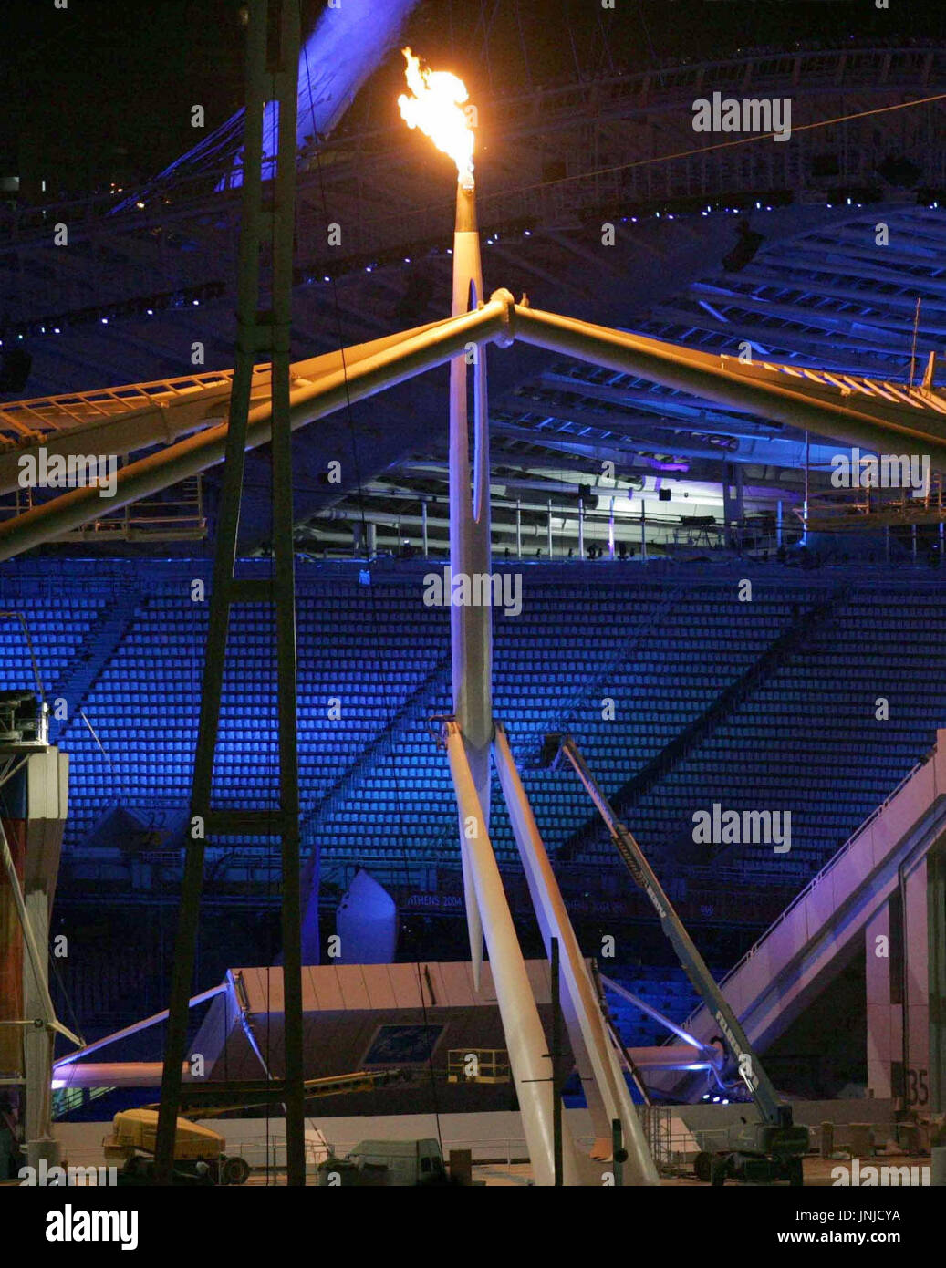 ATHENS, Greece - The Olympic flame is lit during a test lighting ...