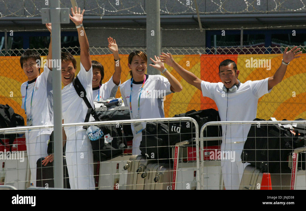 ATHENS, Greece - Japanese Olympic swimmers (from L to R) Ai Shibata ...