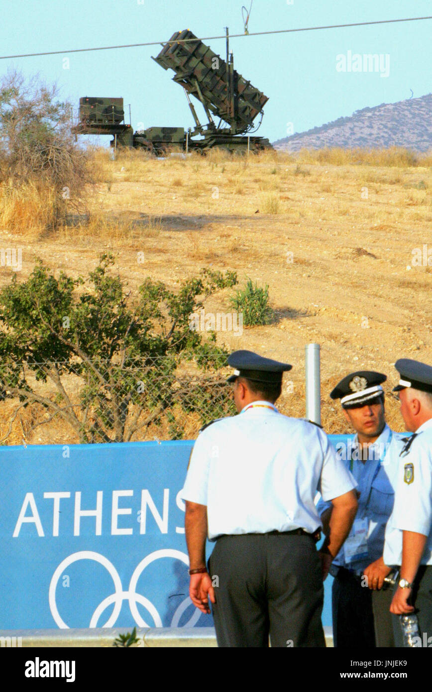 ATHENS, Greece - A missile launcher is seen near the venues for ...