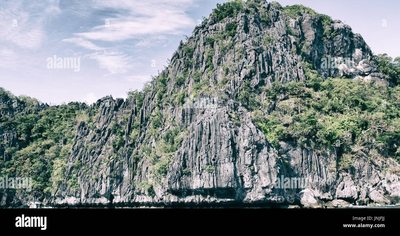 in philippines view from a cliff of the beautiful paradise bay and ...