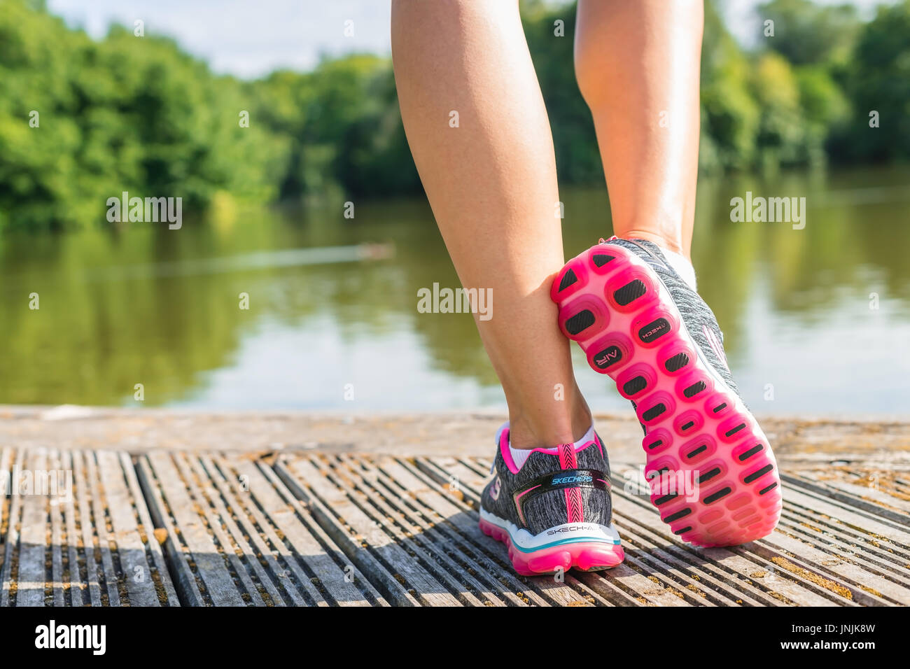 Girl wearing pink shoes sports hi-res stock photography and images - Alamy