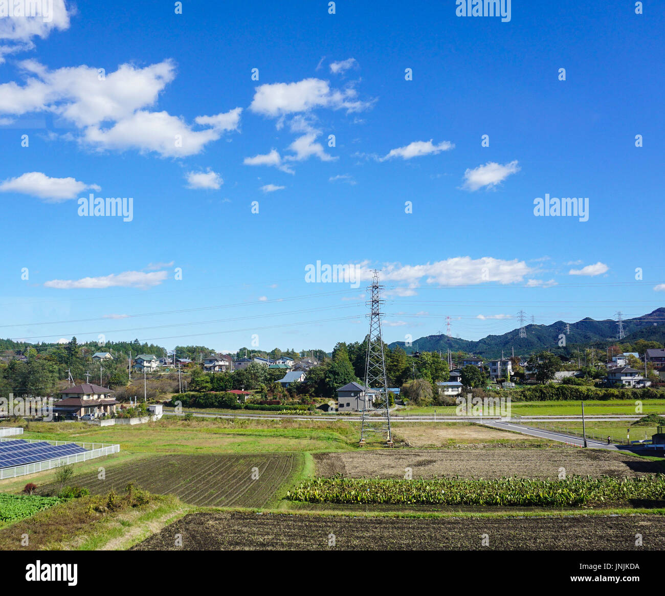 Nikko, Japan - Nov 3, 2014. Small village with plantation in Nikko ...