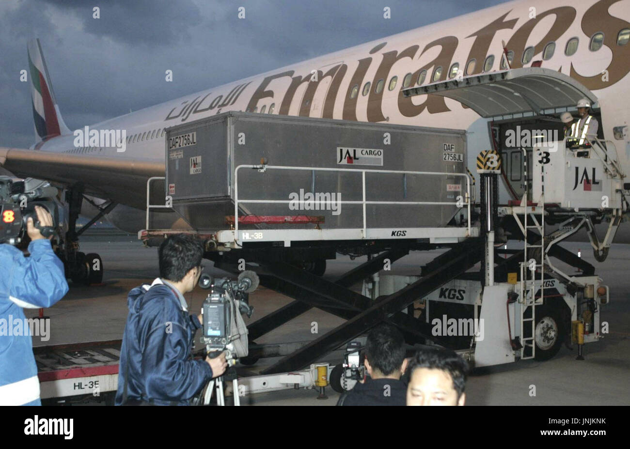 OSAKA, Japan - A container carrying the coffin of slain Japanese ...