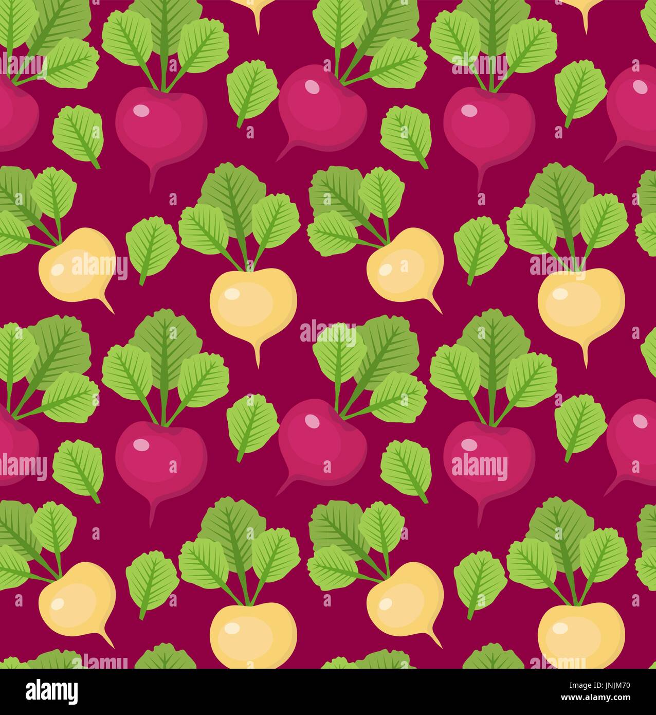 Radish seamless pattern. Red and white radishes endless background ...