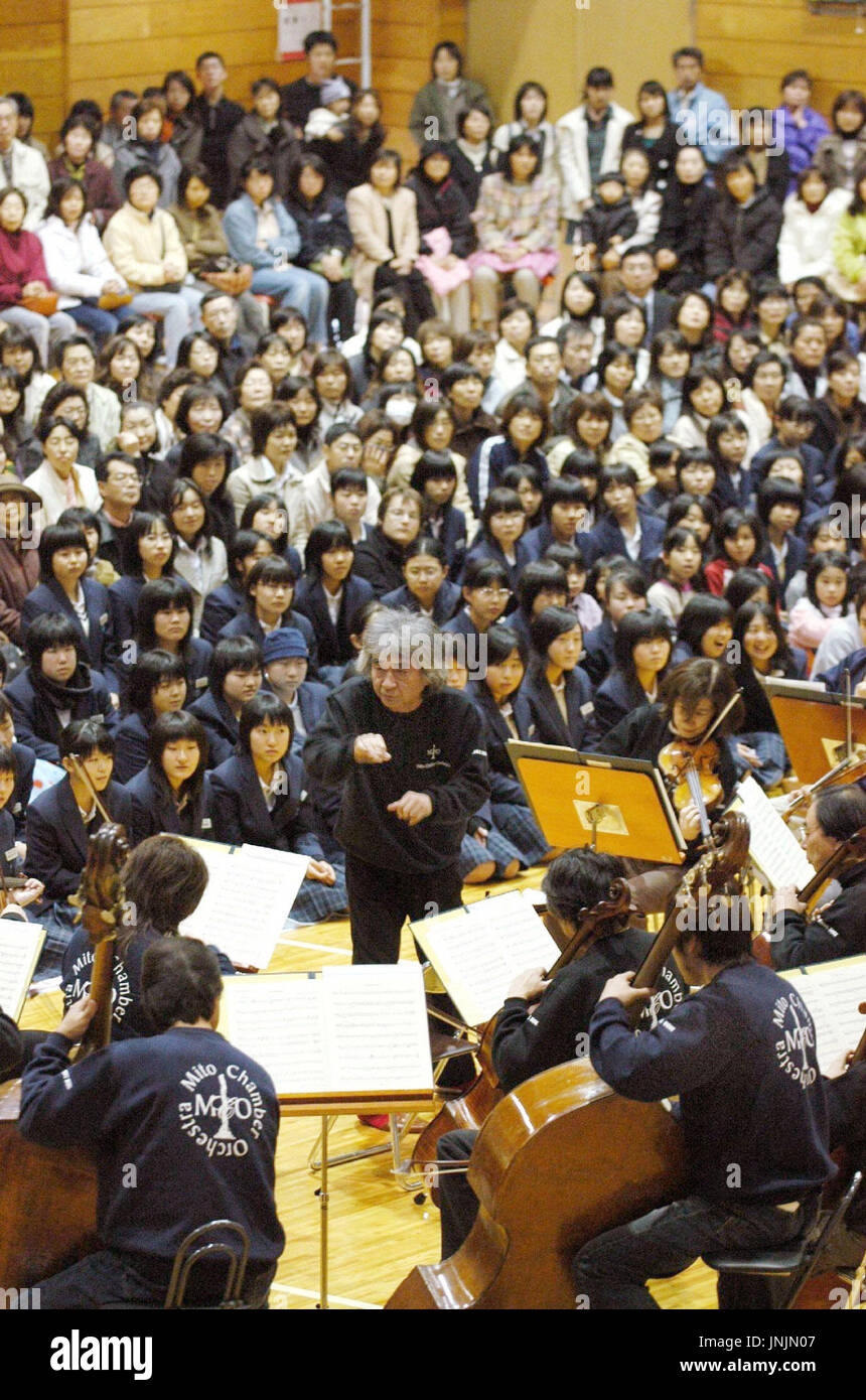NAGAOKA, Japan - Maestro Seiji Ozawa (C) conducts the Mito Chamber ...