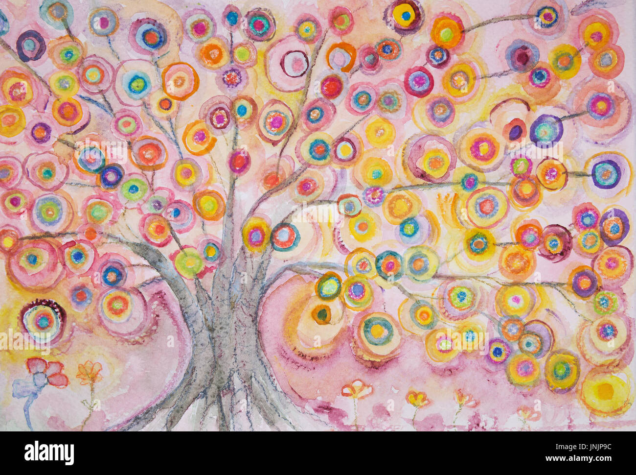 Imagine lollipops growing on a tree. The dabbing technique near the ...