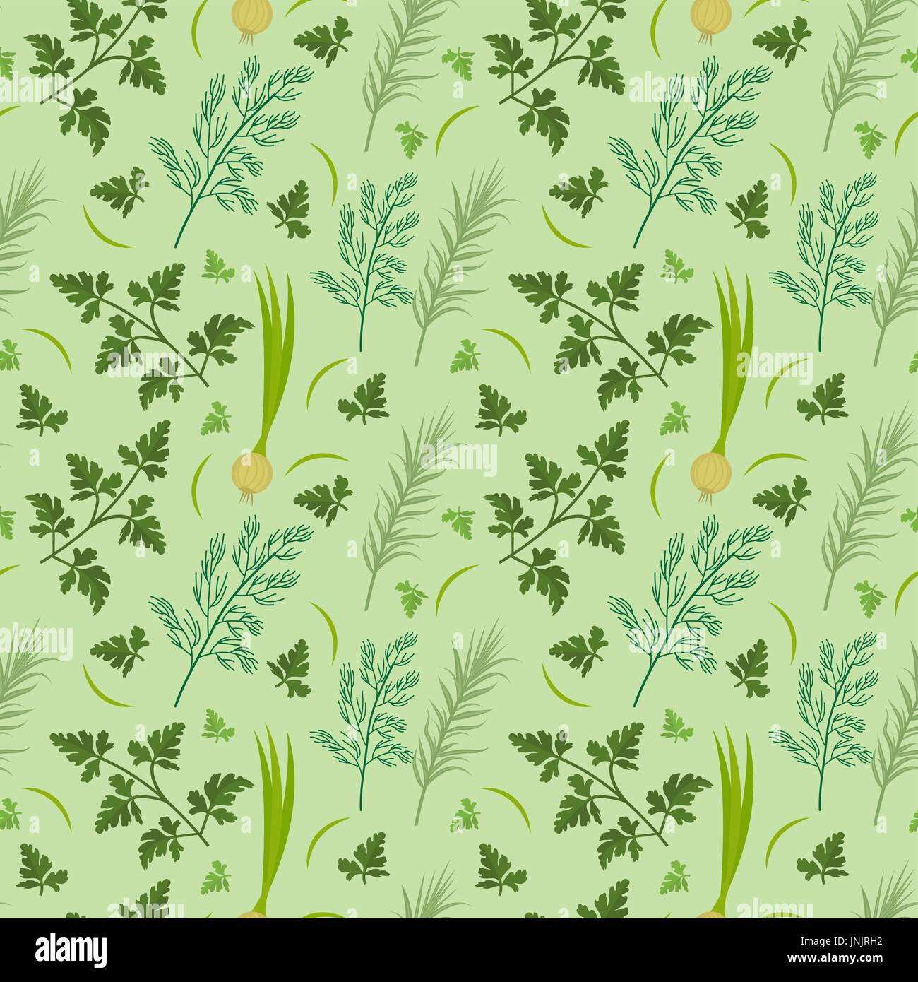 Herbs seamless pattern. Parsley, dill, razmarin endless background, texture. Vegetable backdrop ...
