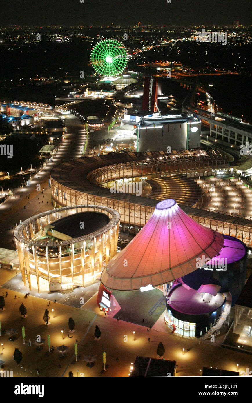 NAGOYA, Japan - Pavilions at the 2005 World Exposition are illuminated ...