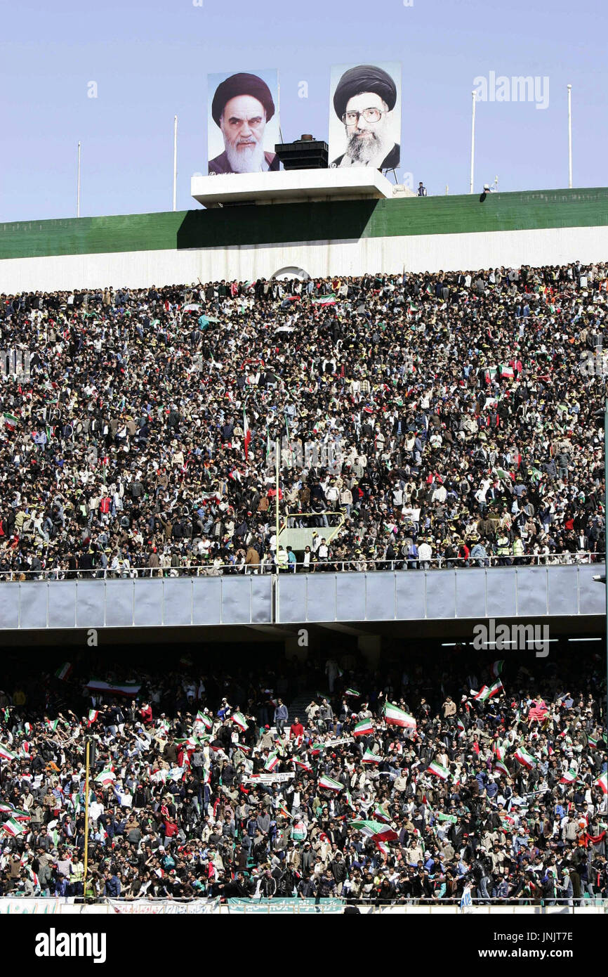 TEHRAN, Iran - Azadi Stadium in Tehran is packed with spectators hours ...