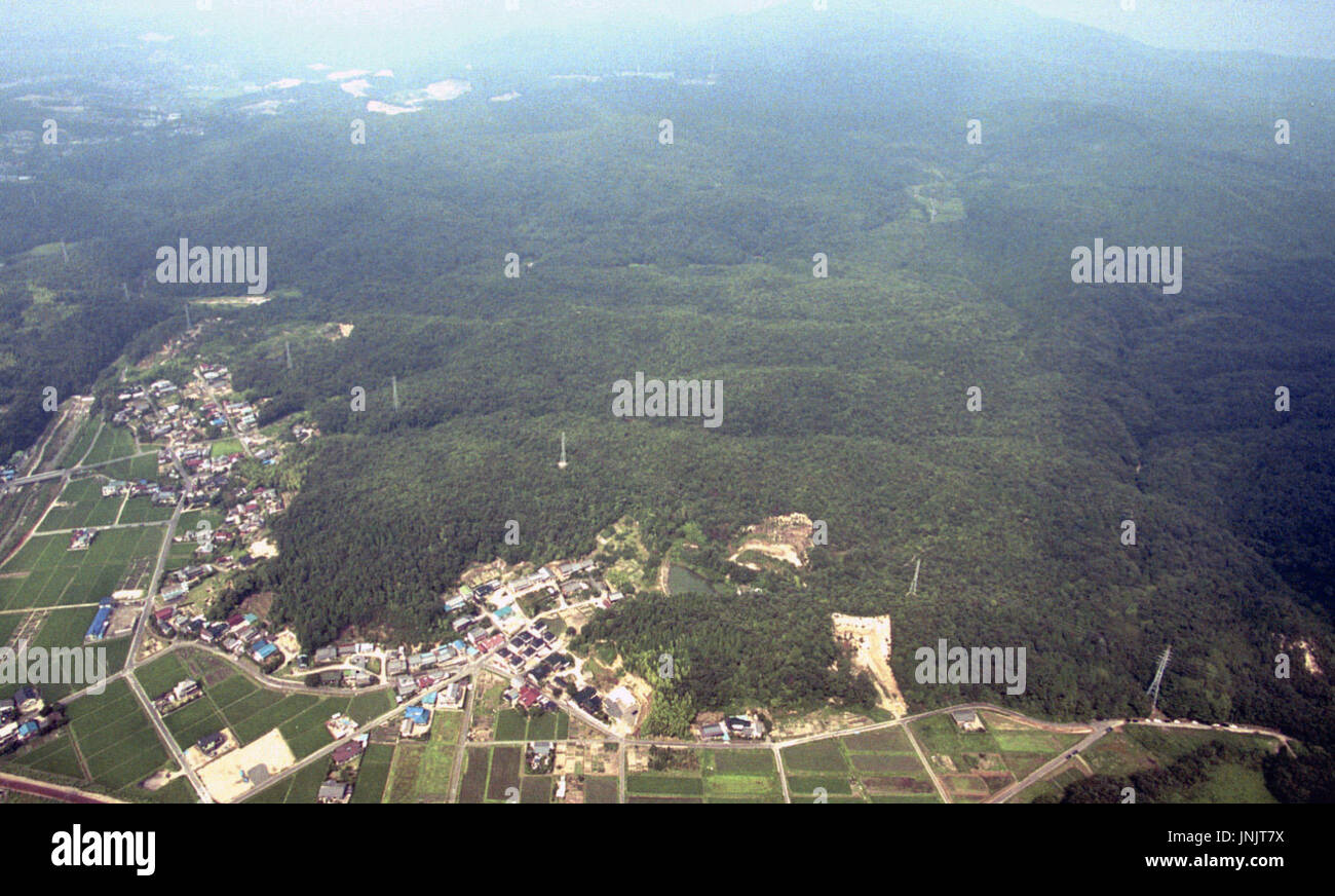 NAGOYA, Japan - An aerial view of the Kaisho forest, one of Aichi ...