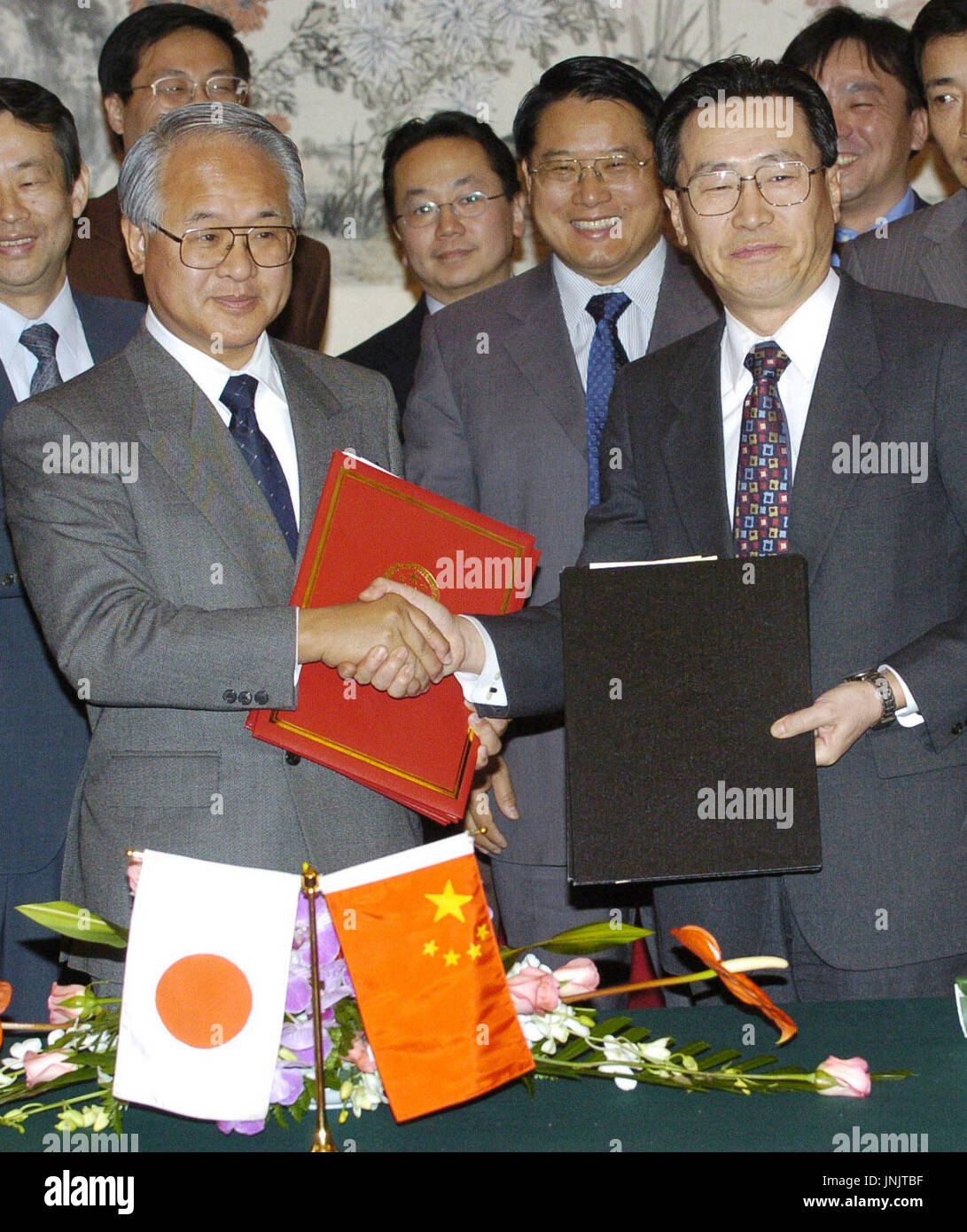 BEIJING, China - Japanese Ambassador to China Koreshige Anami (L) and ...