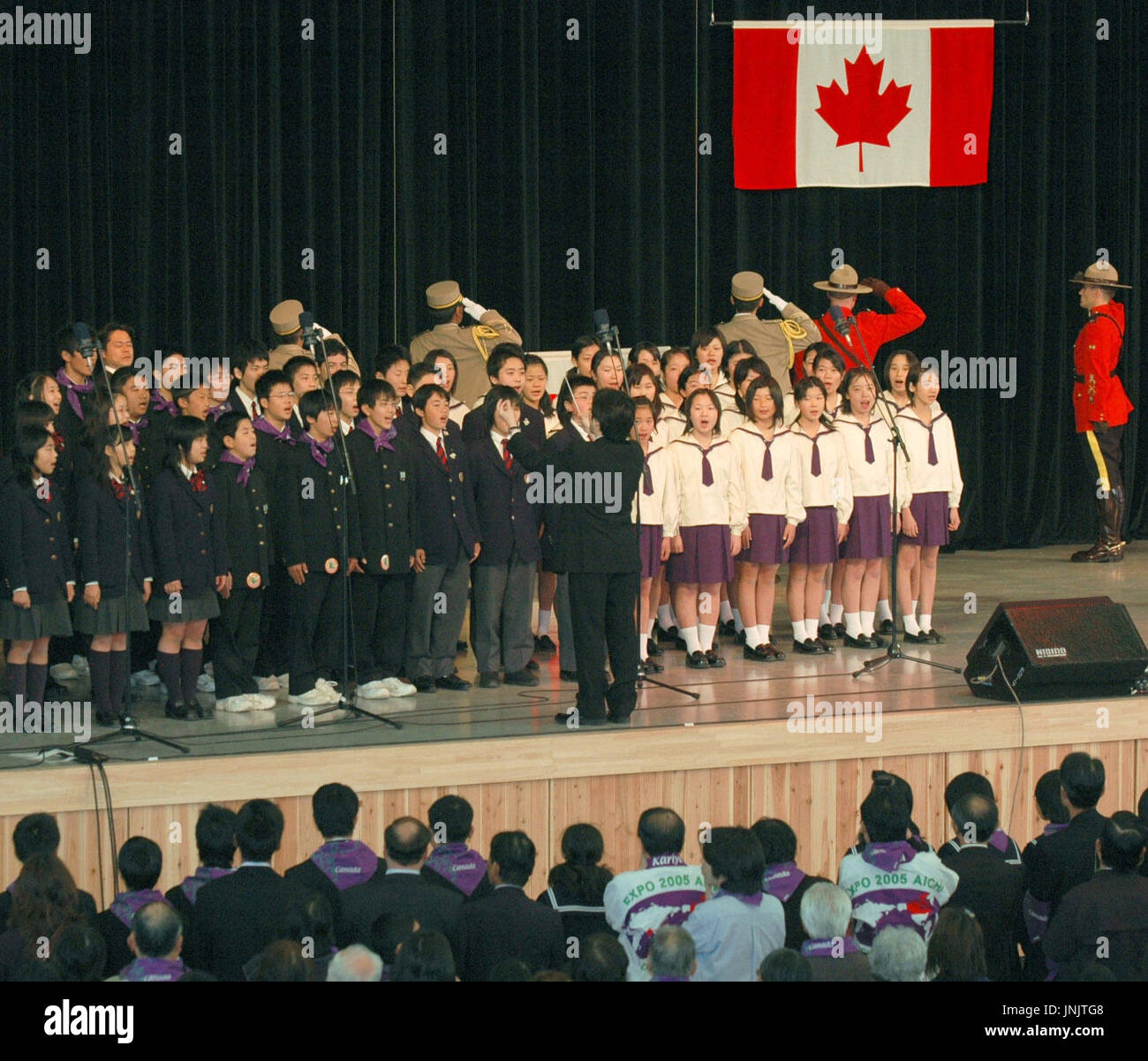 NAGAKUTE, Japan - Students from Aichi Prefecture sing Canada's national ...