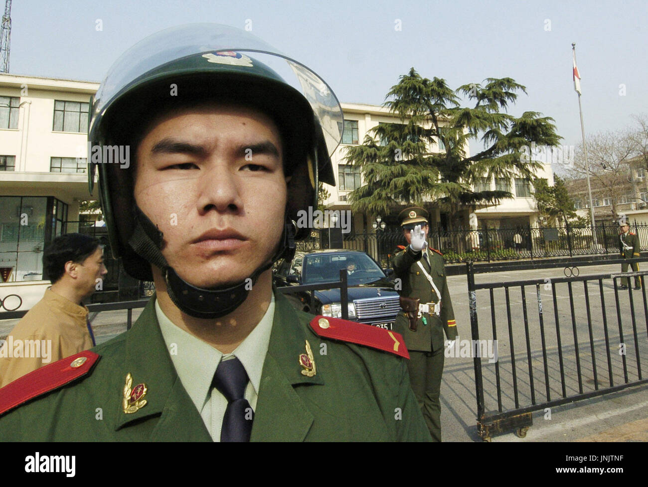 BEIJING, China - Chinese police stand alert in front of the Japanese ...