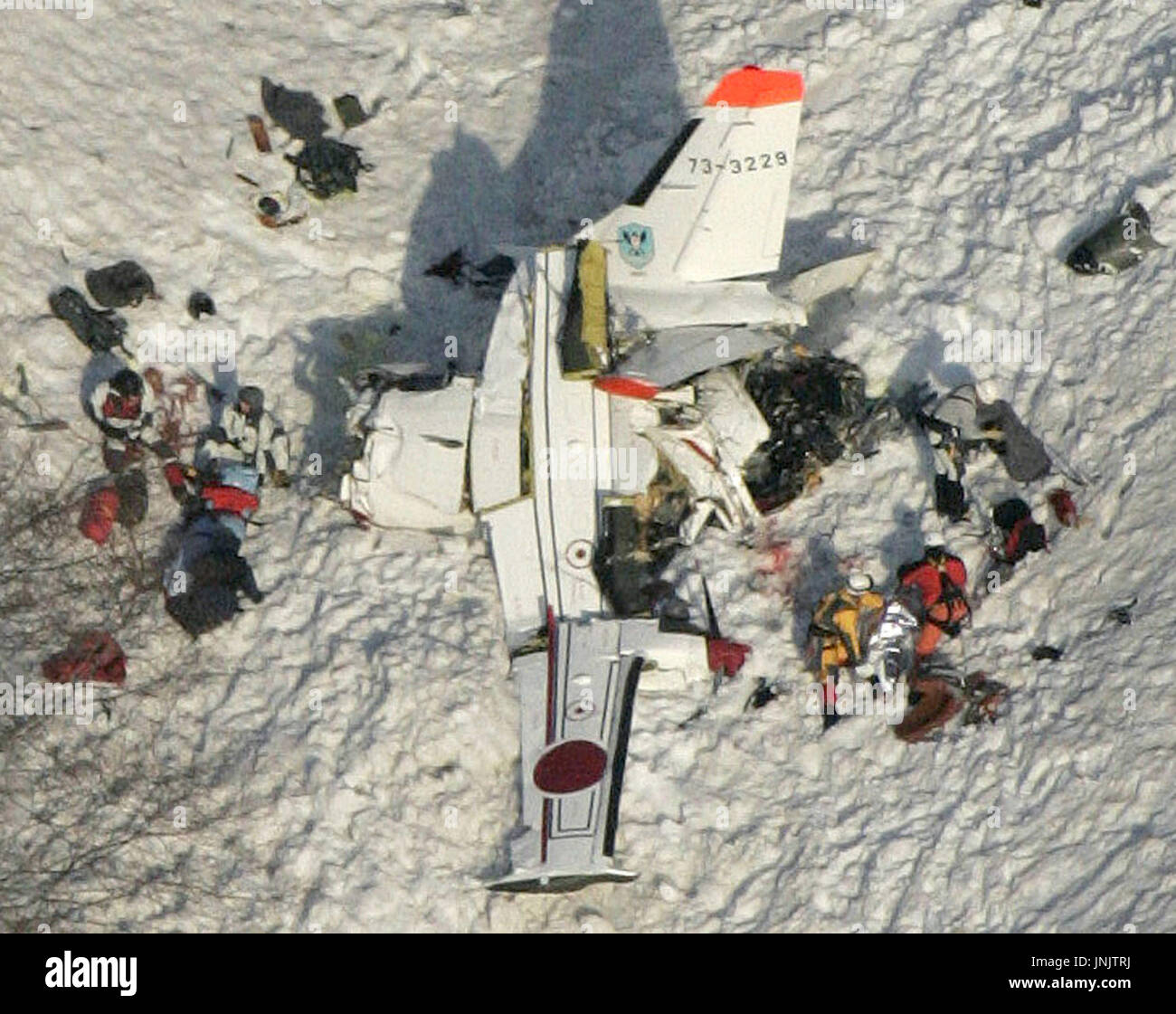NIIGATA, Japan - The wreckage of an Air Self-Defense Force rescue plane ...
