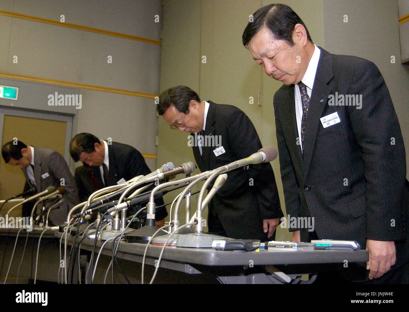 OSAKA, Japan - Top executives of West Japan Railway Co. express their ...