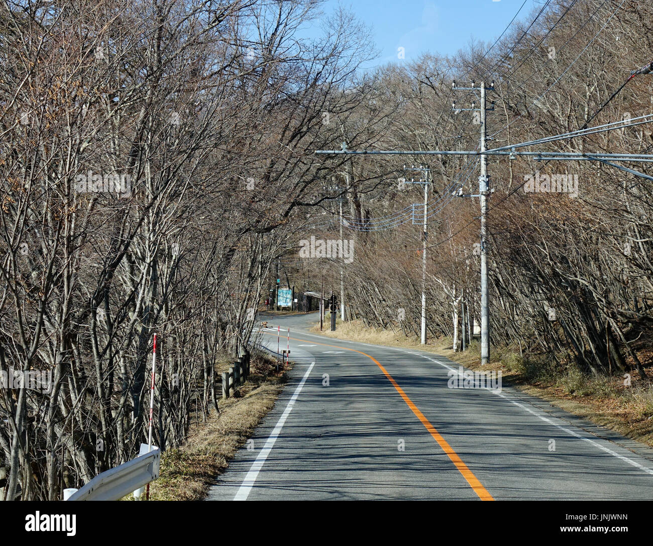 Nikko, Japan - Jan 2, 2016. Mountain road at winter in Nikko, Japan ...