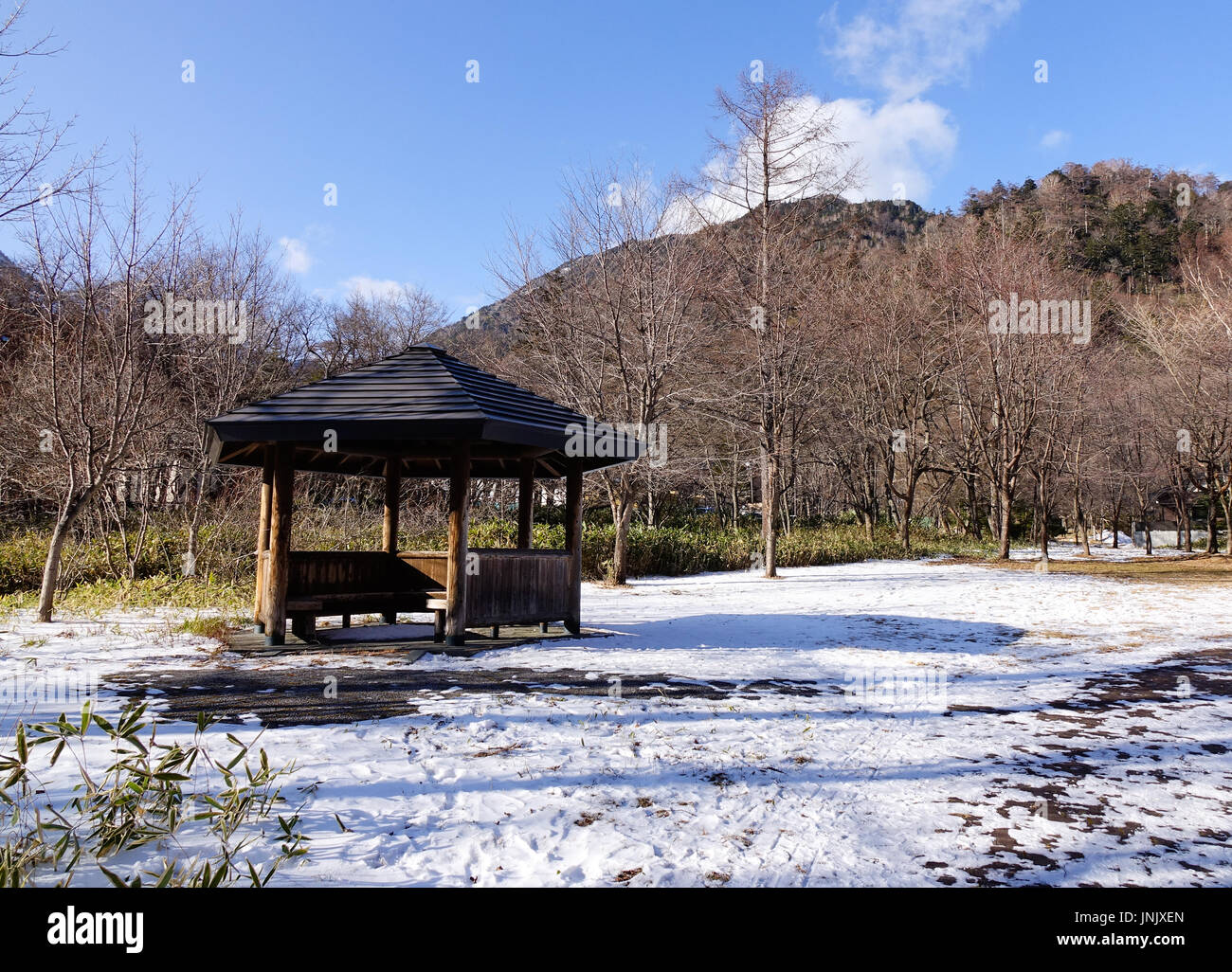 Winter scene at the park in Nikko, Japan Stock Photo - Alamy