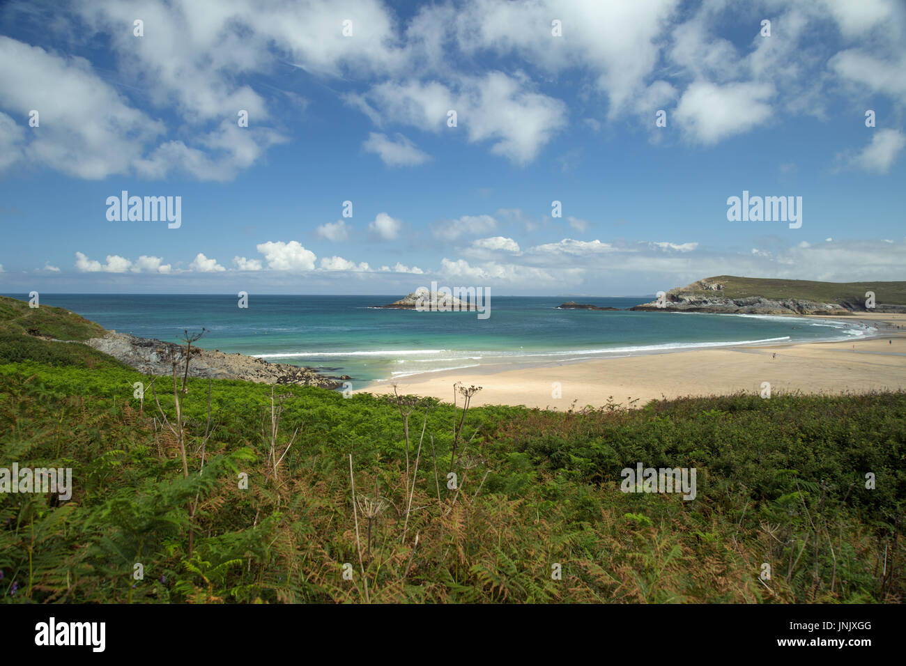 View of beautiful Cornish beach Stock Photo - Alamy
