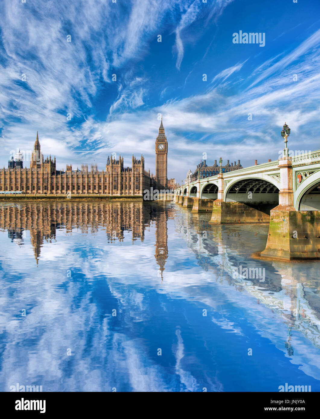 Big Ben with bridge in London, England, UK Stock Photo - Alamy