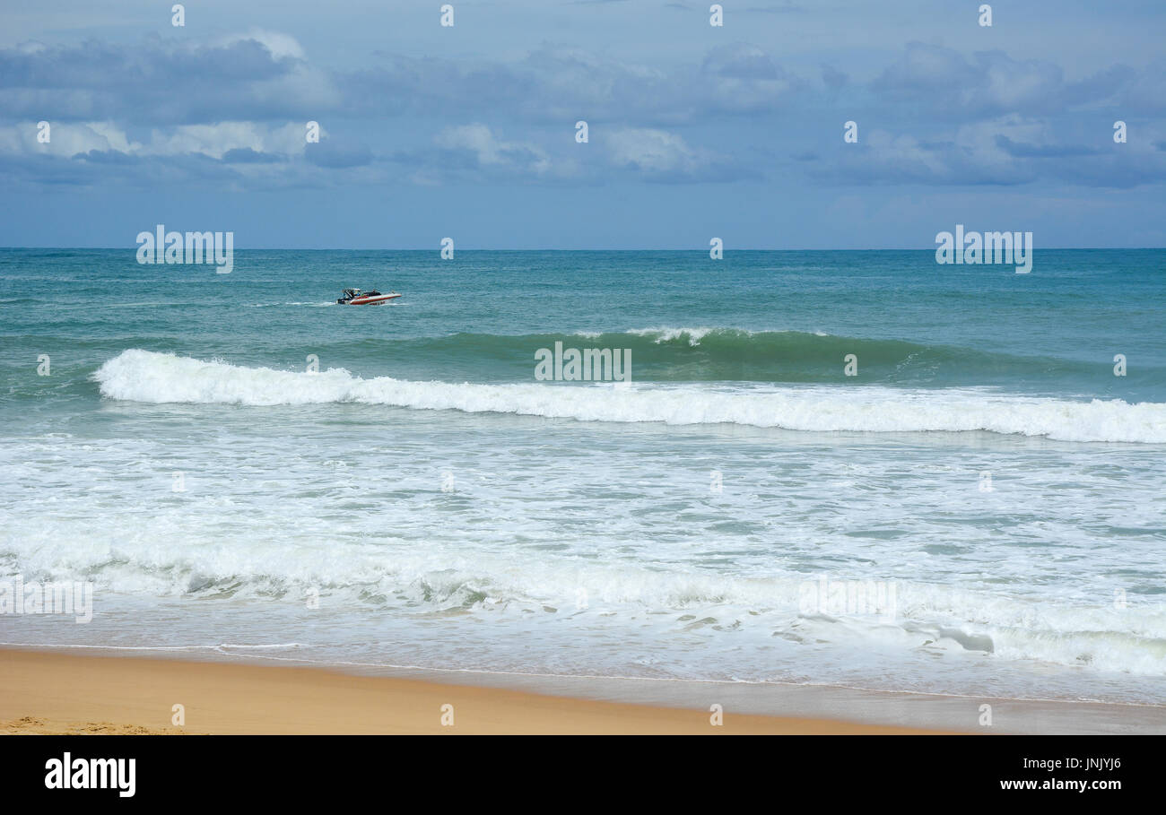 Speedboat running on the sea in Phuket, Thailand. The island is ...