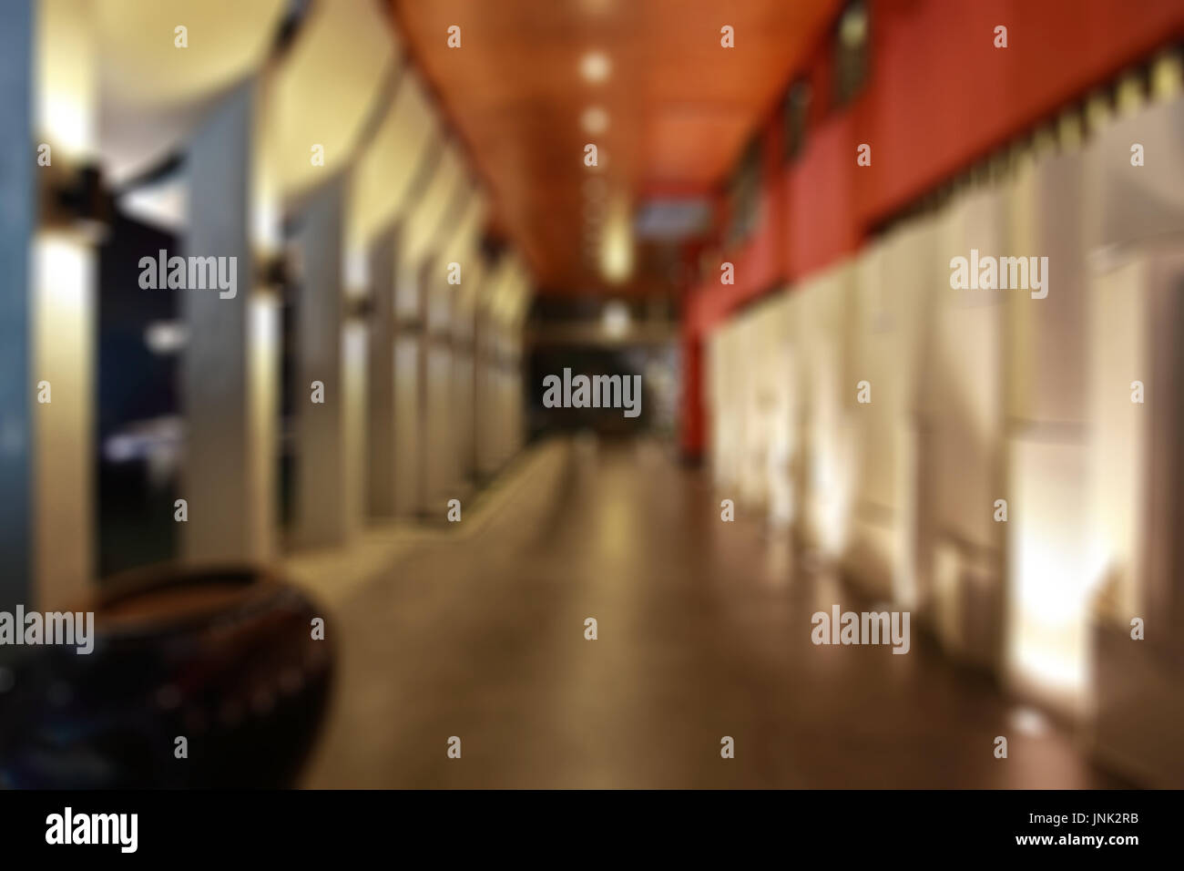 blur image of corridor or building hallway at night for background ...