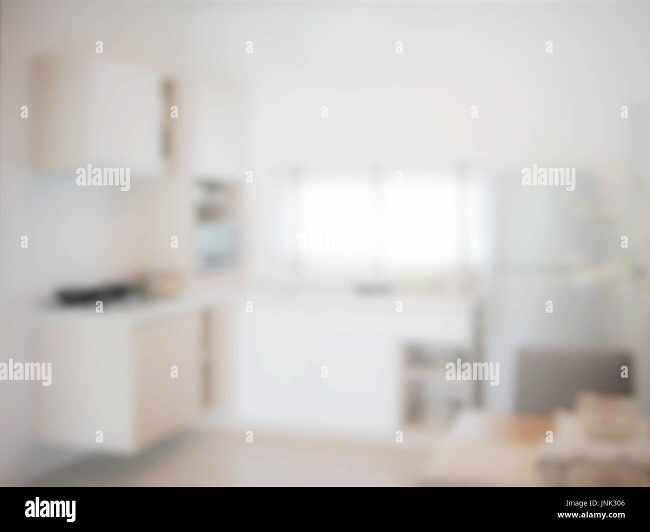 blurred image of modern kitchen interior for background Stock Photo - Alamy