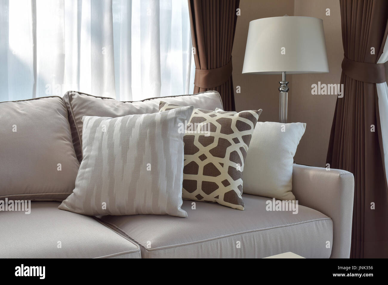 modern living room design with sofa and lamp Stock Photo - Alamy