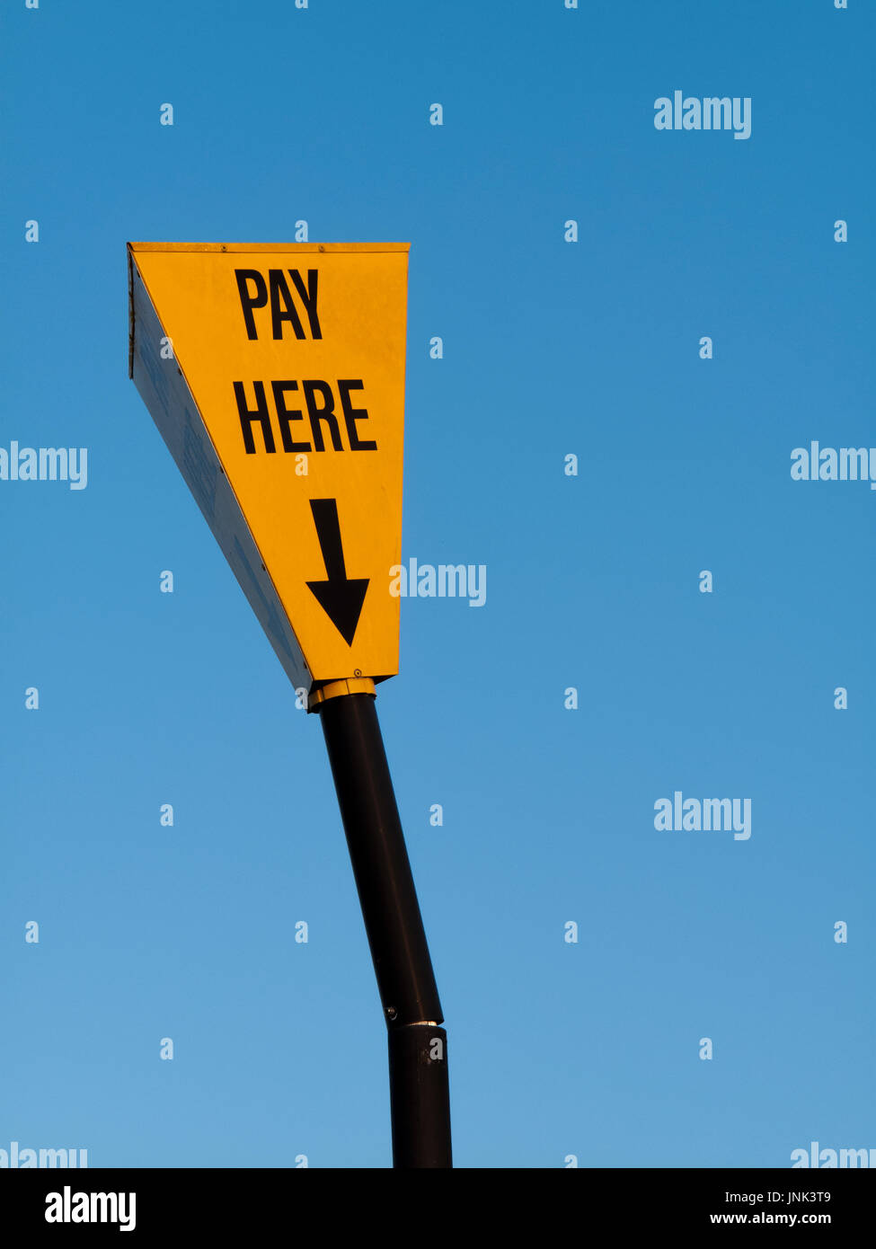 Pay here sign for pay and display public carpark Stock Photo - Alamy