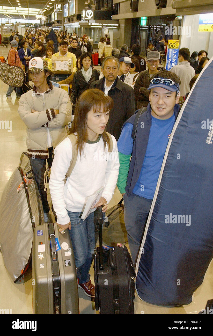 TOKYO, Japan - Japanese travelers are set to leave Narita airport ...