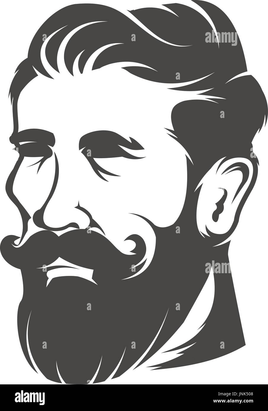 Gentleman head isolated on white background. Design element for label ...