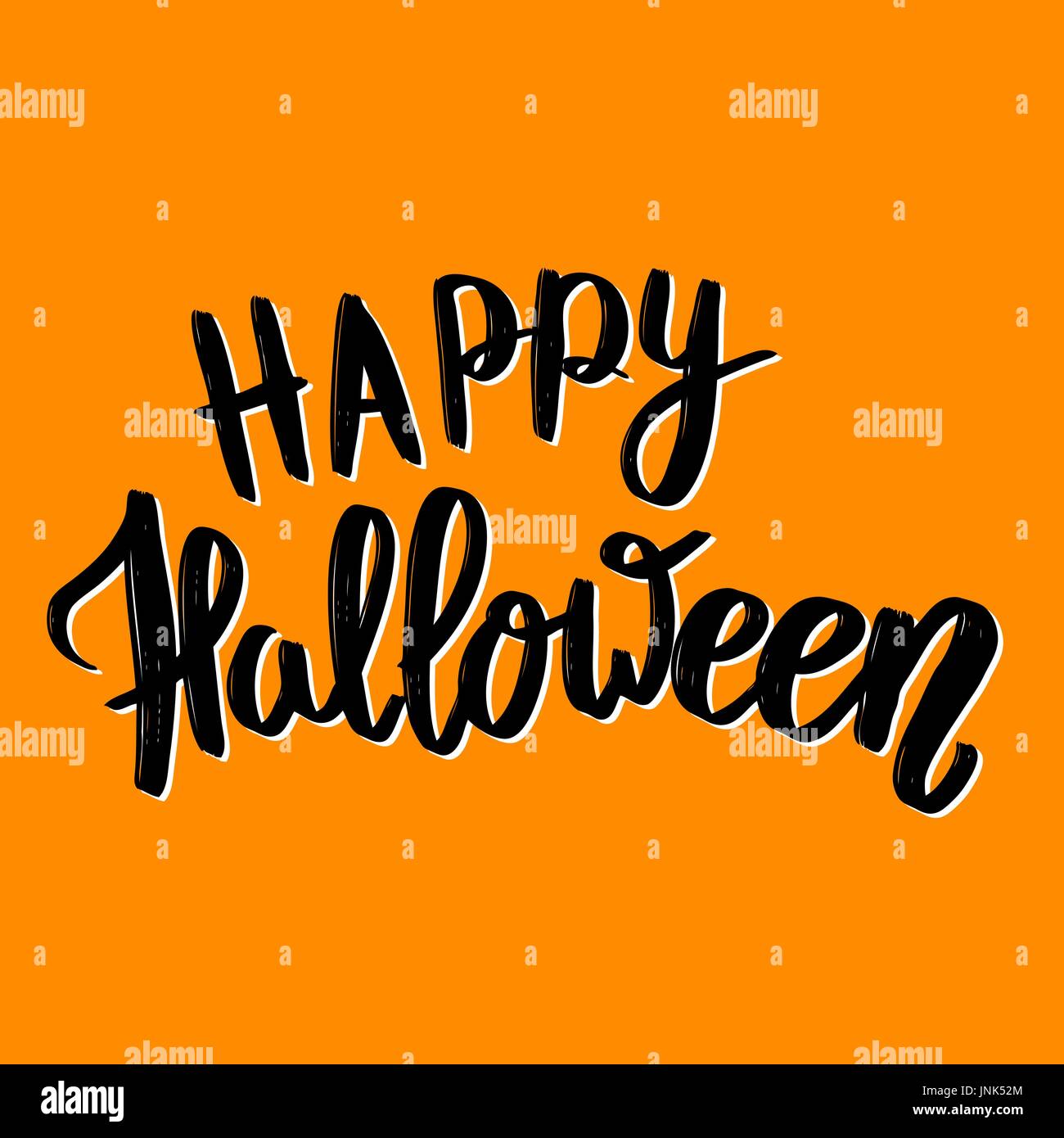 Happy Halloween. Hand drawn lettering phrase. Vector illustration Stock ...