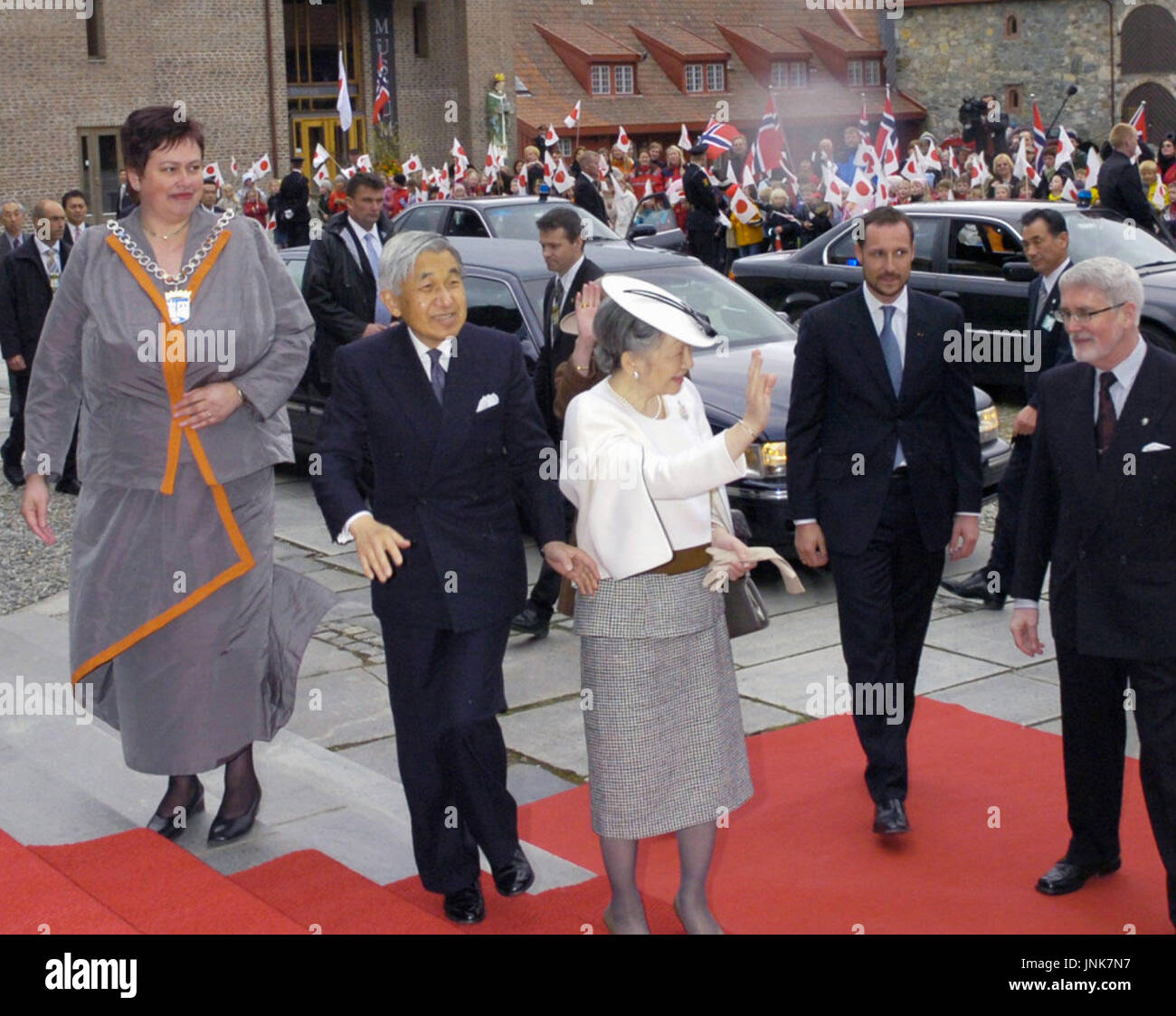 TRONDHEIM, Norway - Japanese Emperor Akihito (2nd from L) and Empress ...