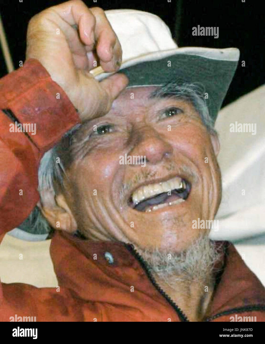 MIURA, Japan - Japanese adventurer Minoru Saito smiles after completing ...